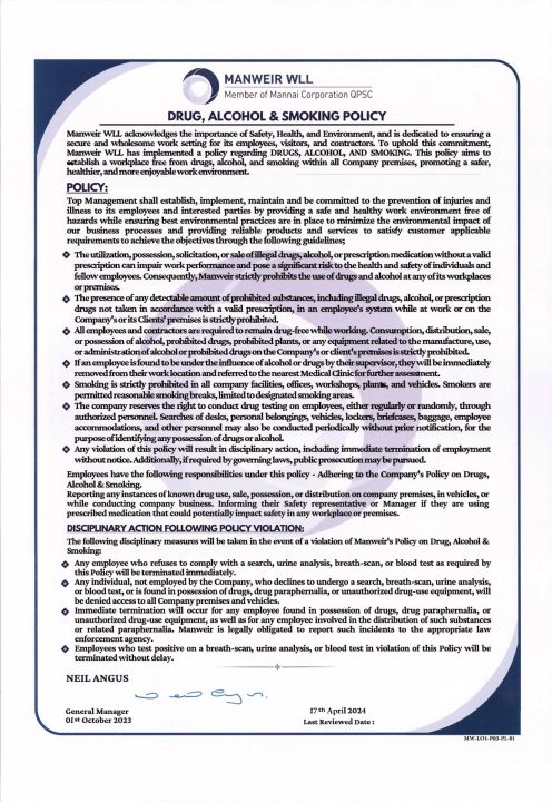 Quality - Manweir WLL